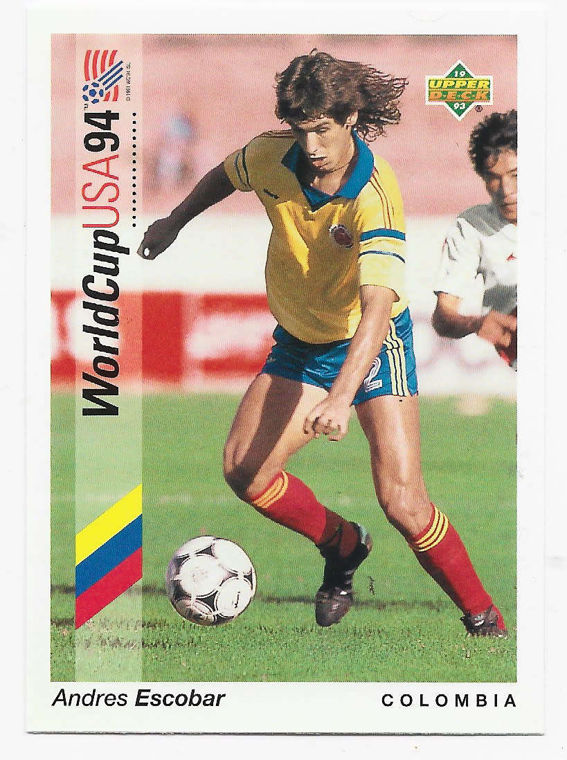Trading Cards - ANDRES ESCOBAR (Colombia) - U/Deck FIFA WORLD CUP 1994 Preview - BASE TRADING ...